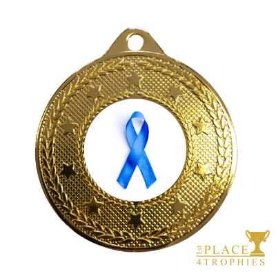 Blue Ribbon Medal Award Charity Prize Personalised Engraving. Available ...