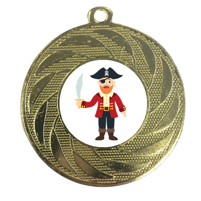 Pirate & Sword Medal 50mm Children's Party Prize Sports Achievement ...