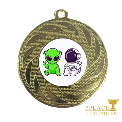 Spaceman & Alien Medal Award Friendship PSHE School Prize Reward ...