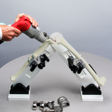 Multi-Position Knee Holder with Clamps and Tote - Sawbones