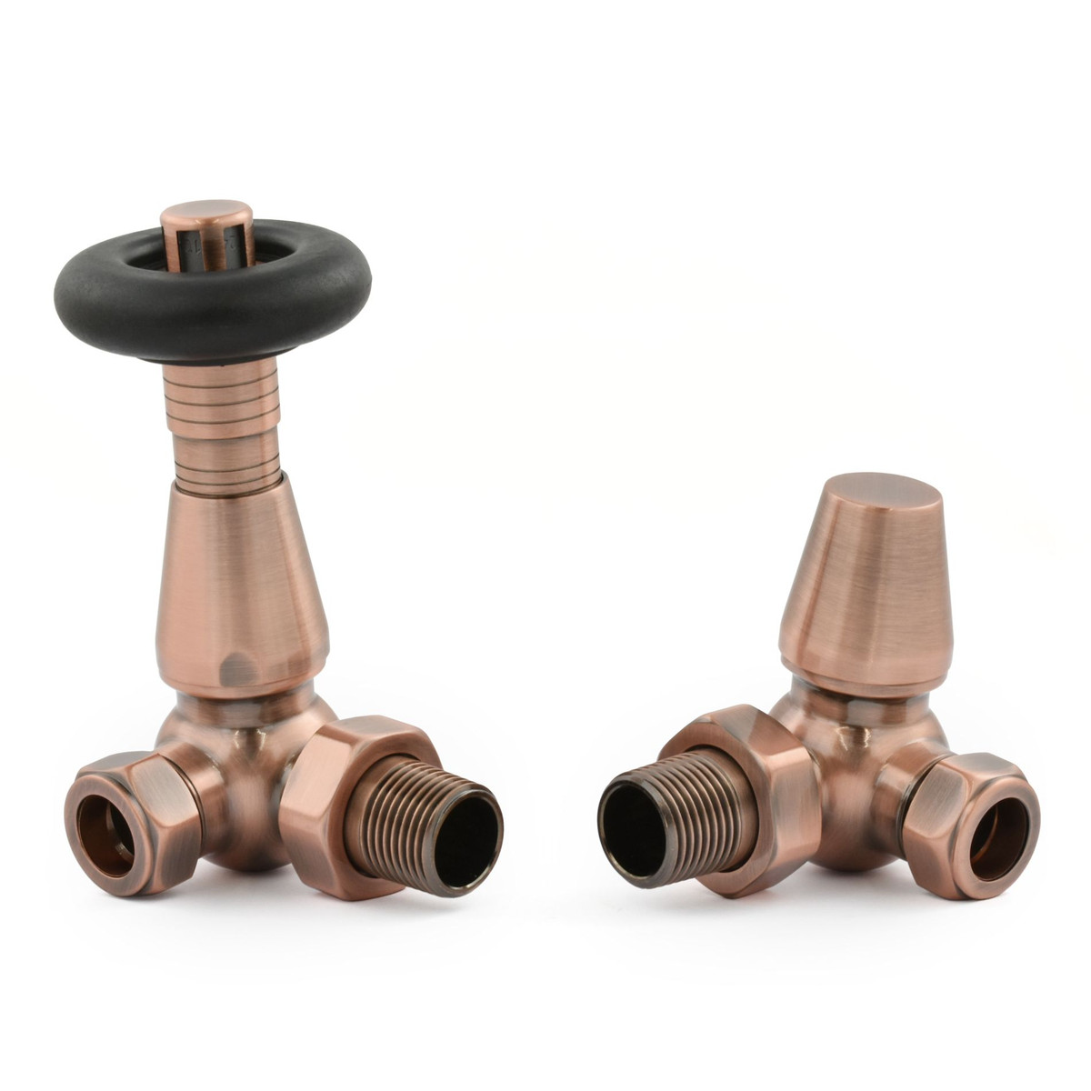 Jarrow Traditional TRV Corner Antique Copper Thermostatic Radiator Valves