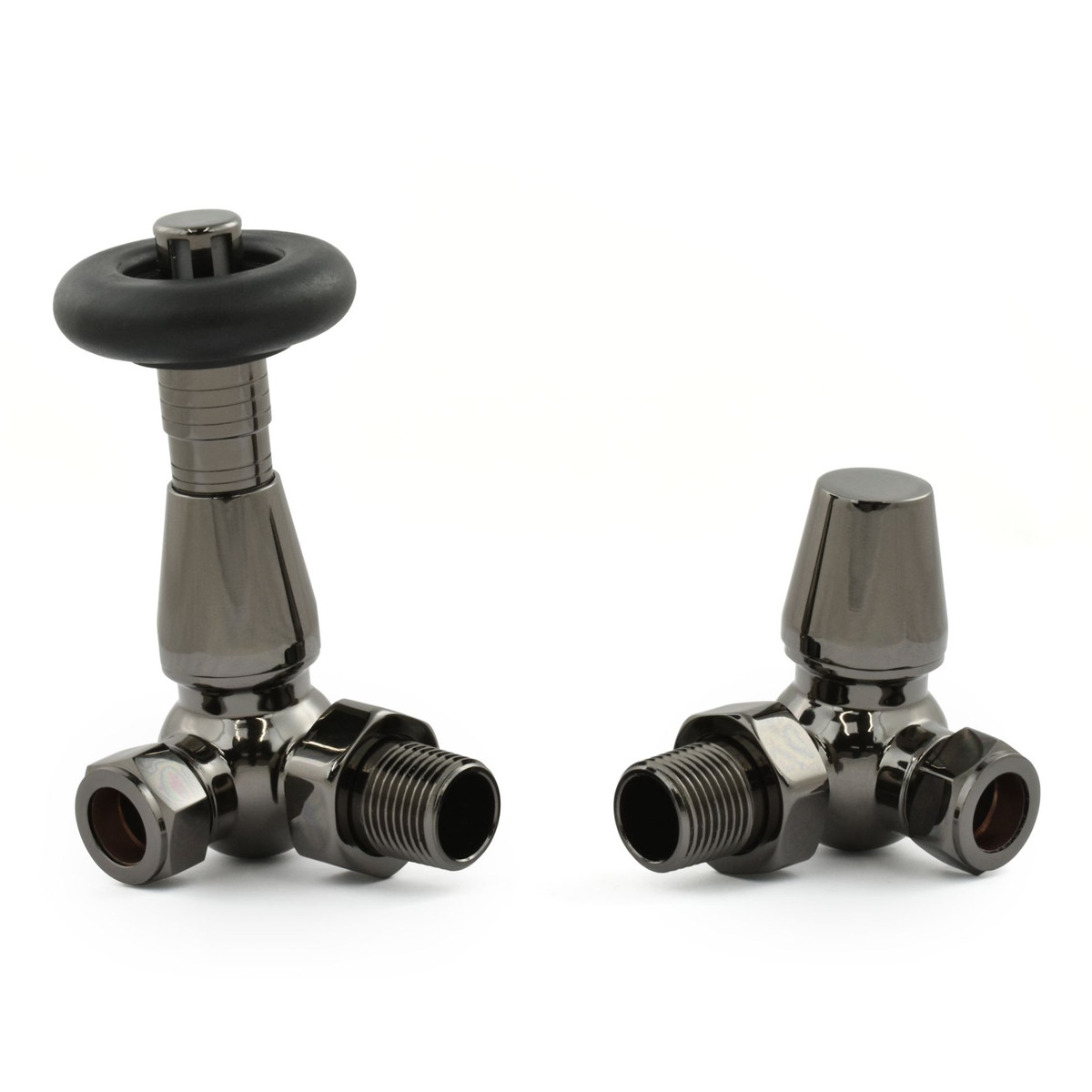 Jarrow Traditional TRV Corner Black Nickel Thermostatic Radiator Valves