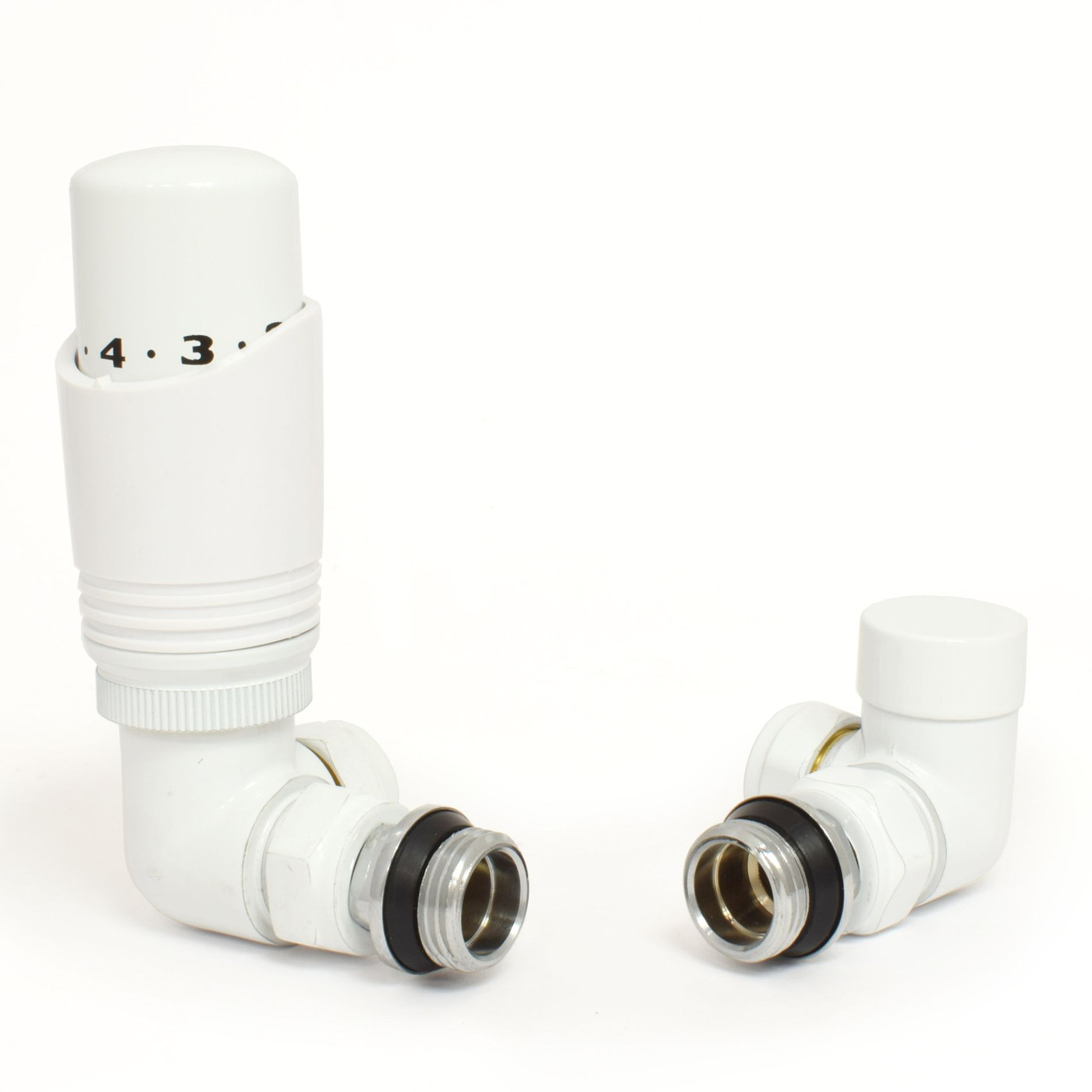 Duran Modern TRV Corner White Thermostatic Radiator Valves ...