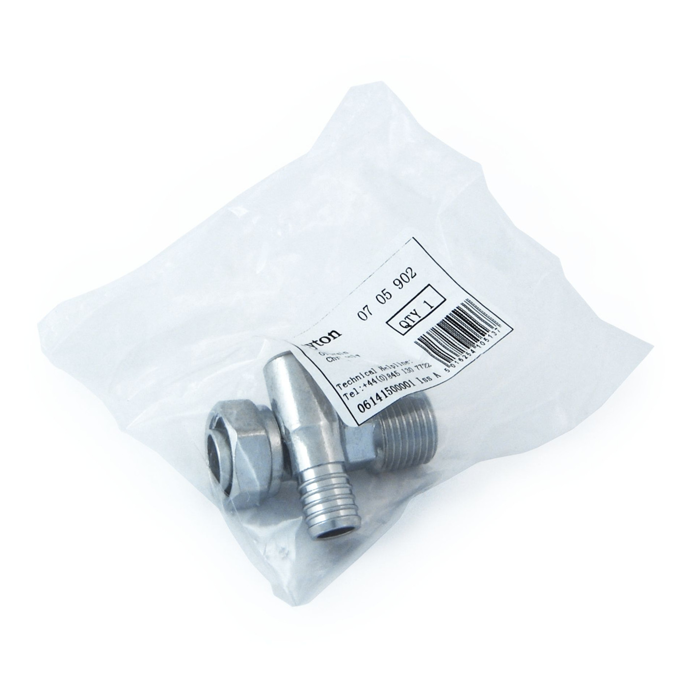 Drayton 15mm Drain-Off Tail Piece - Chrome - RadiatorsValves4u.co.uk