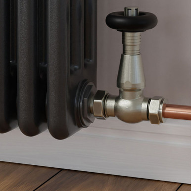 Jarrow Traditional TRV Straight Brushed Satin Nickel Thermostatic ...