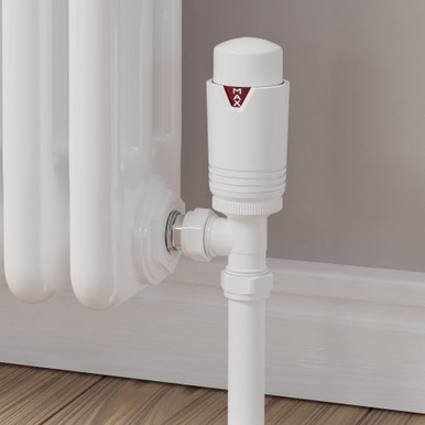 Exeter Modern TRV Angled All-White Thermostatic Radiator Valve
