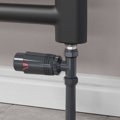 Exeter Modern TRV Straight All-Anthracite Thermostatic Radiator Valve