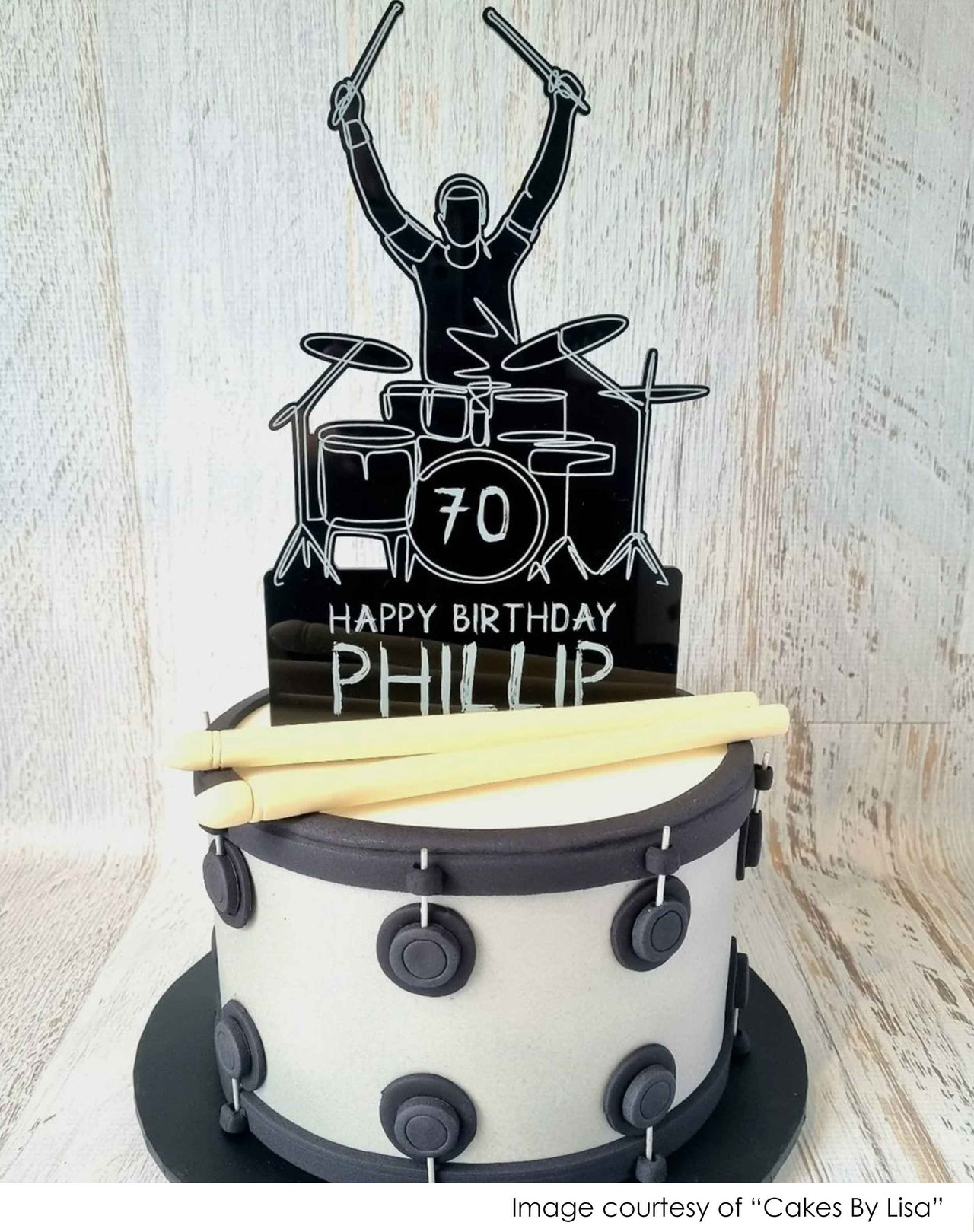 Birthday Cake Topper - Drummer Custom Years