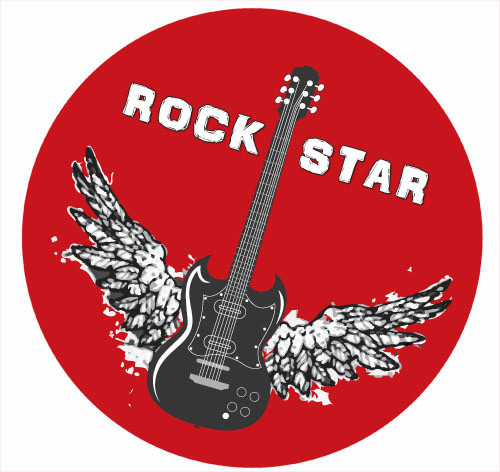 Buy Rock Star Guitar Party Labels Online - Rock n Roll Star Guitar ...