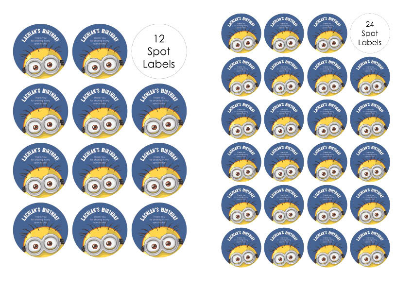 Personalized Minion Birthday Labels - Custom Minions Birthday Party ...