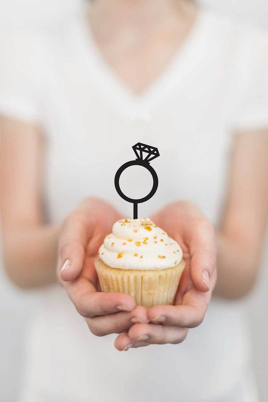 Engagement Ring Cupcake Toppers - Set of 12 | Little Dance