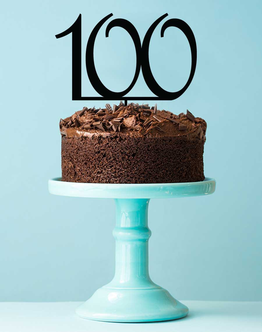 Number 100 cake topper - 100th birthday cake decoration - Laser cut ...