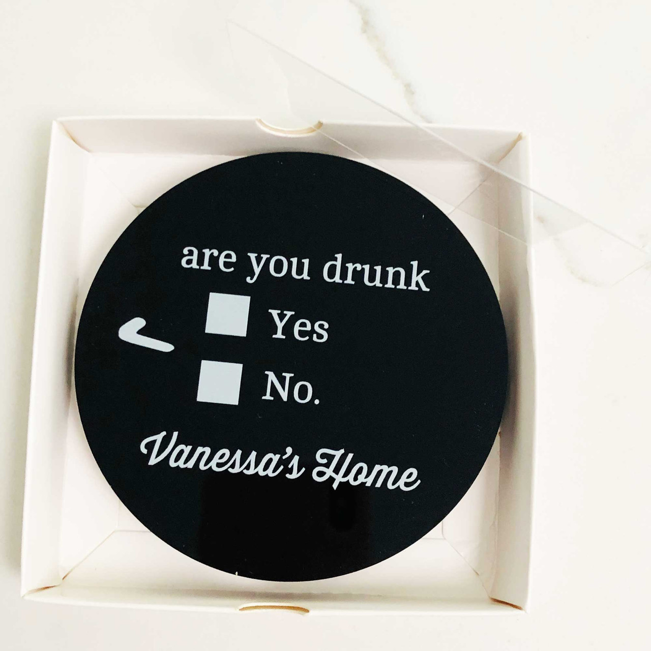 Funny personalised drink coasters for parties