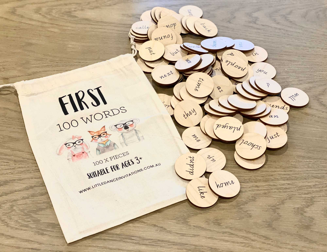 First 100 Words Game Wooden Reading Learning Tools