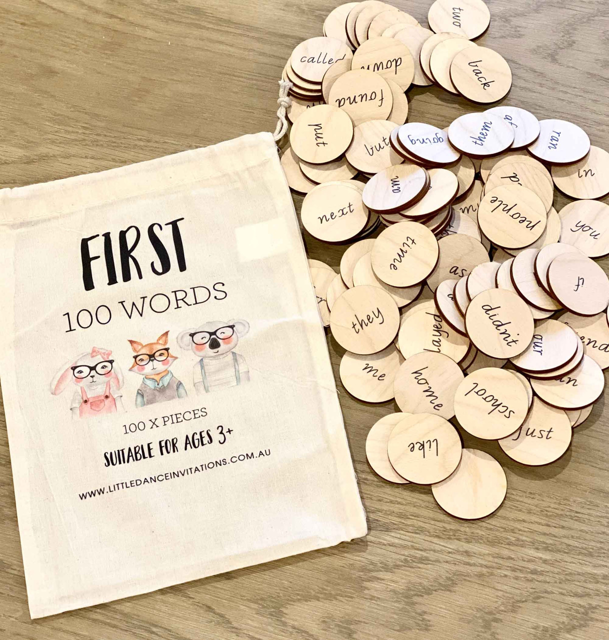 First 100 Words Game Wooden Reading Learning Tools