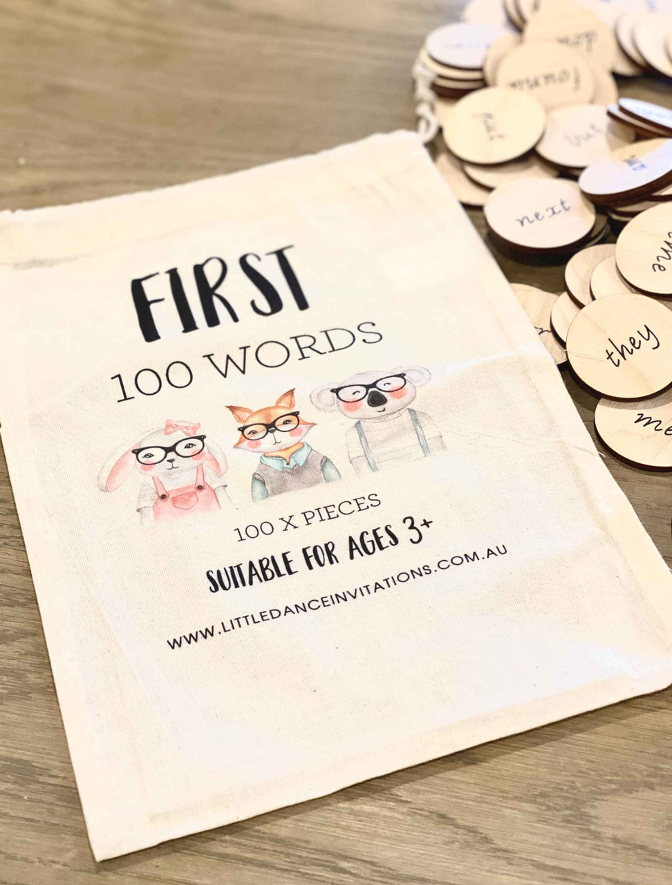 First 100 Words Game Wooden Reading Learning Tools