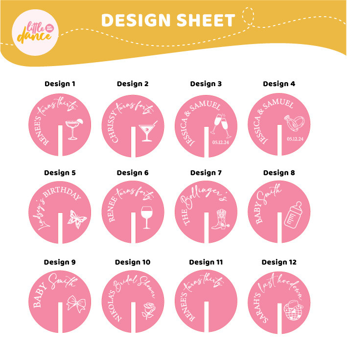 Personalised Drink Tags for Events | Custom Cocktail Glass Tags