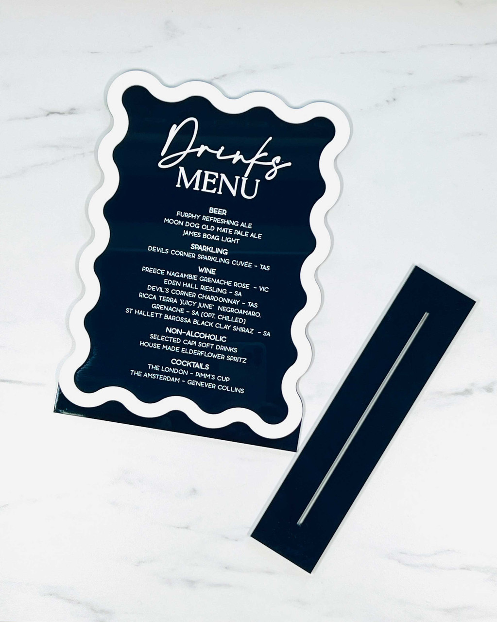 Wavy Border Drinks Menu Signage