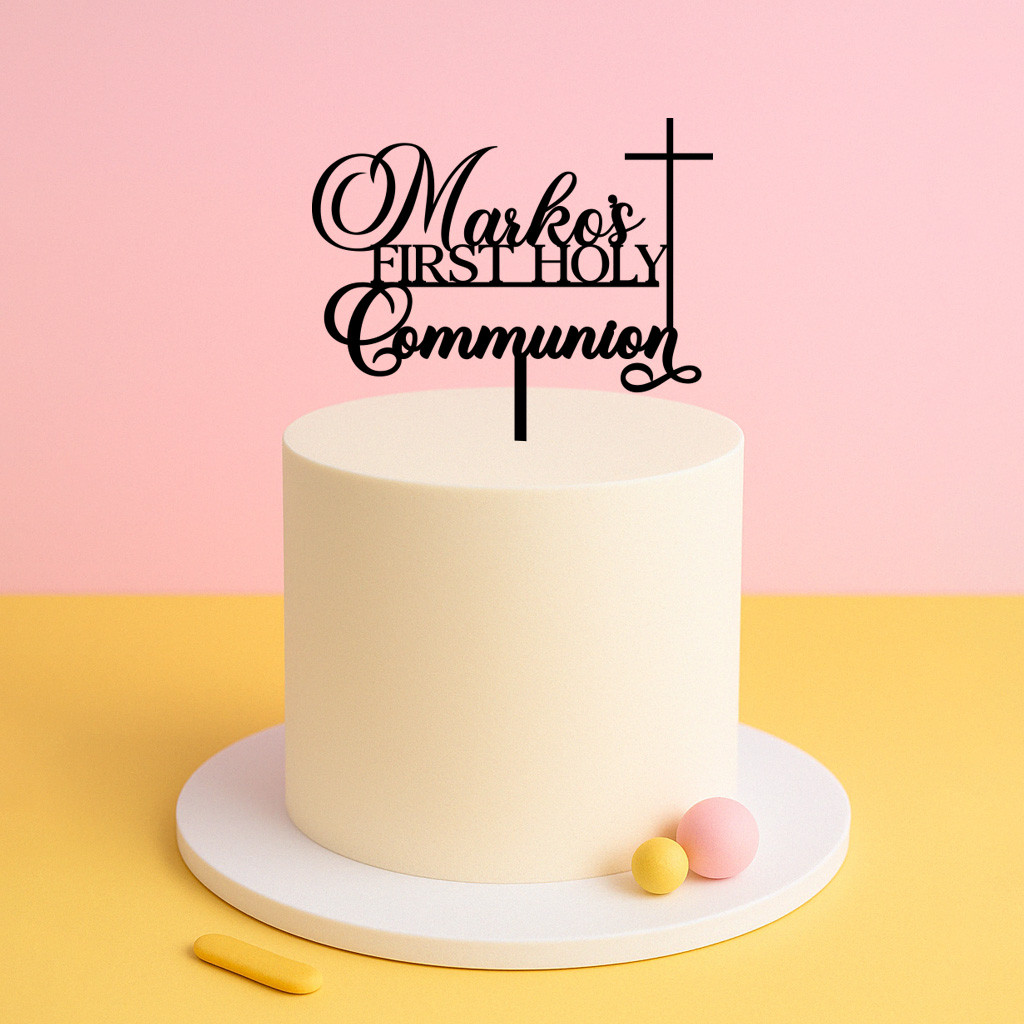 Personalized First Holy Communion Religious Cake Topper - Make Their ...