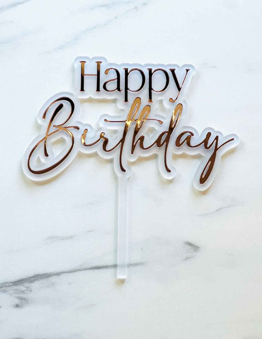 Happy Birthday Double-Layered Cake Topper