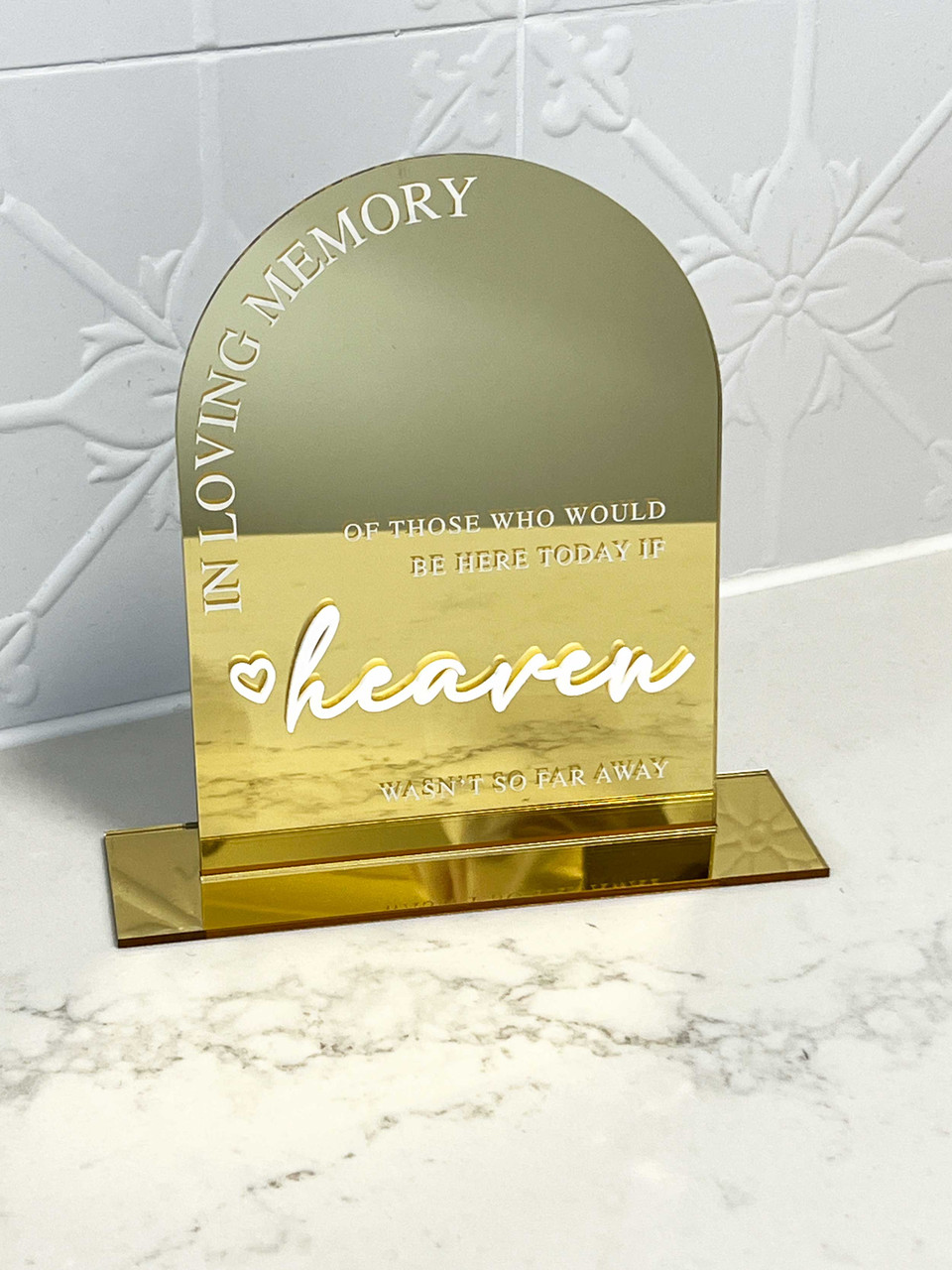 In Loving Memory Arch Memorial Sign - Acrylic/Bamboo - Multiple Colour ...