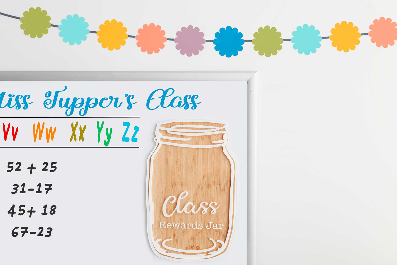 Magnetic Classroom Rewards Jar with Calico Bag and 100 Pastel Stars ...
