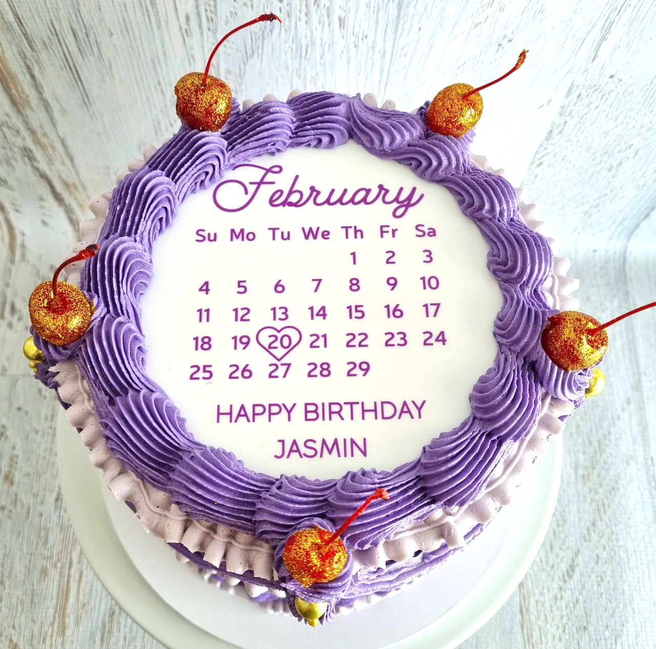 Personalised Calendar Cake Topper - Customisable Date & Name for ...