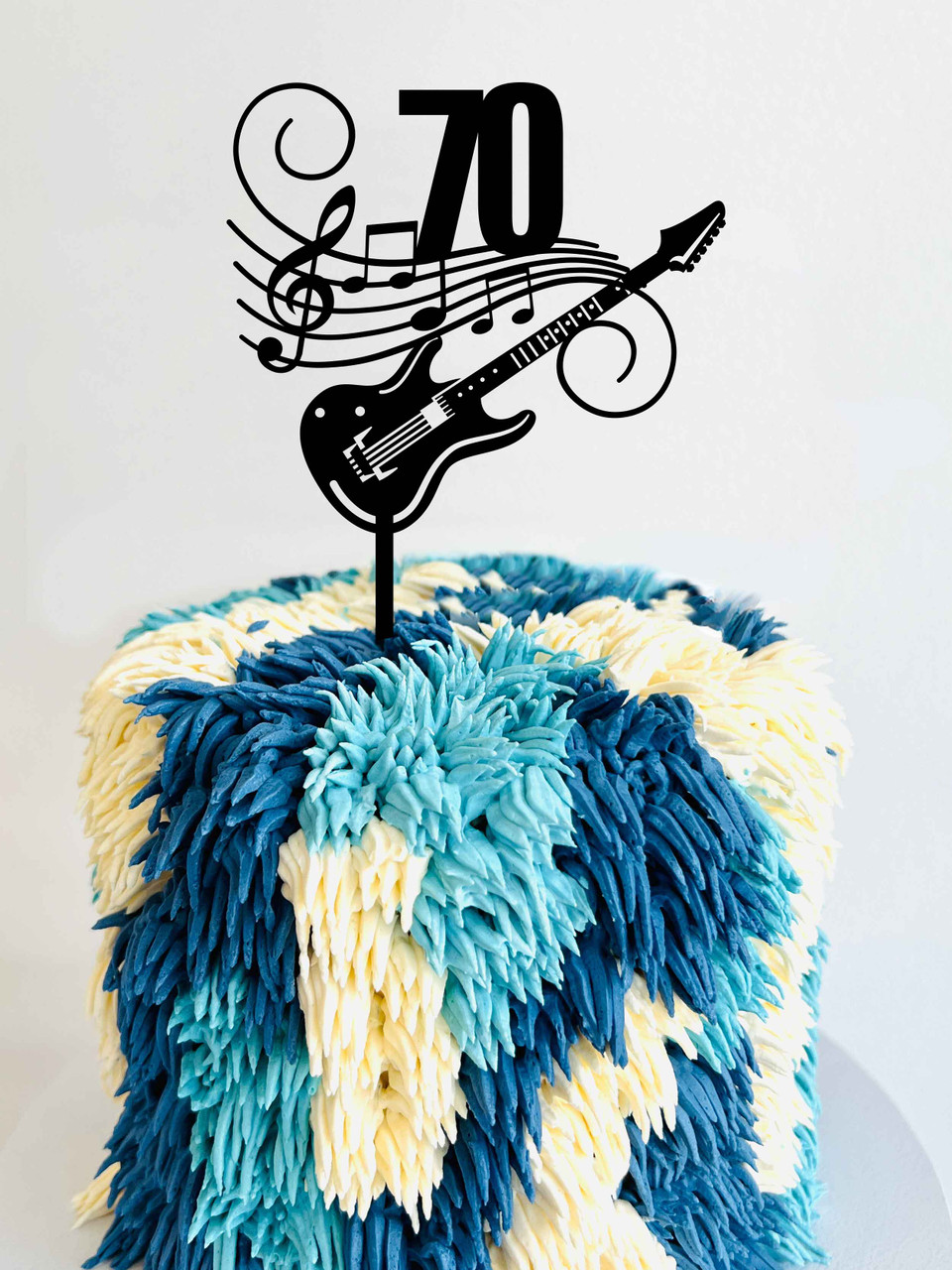 Electric Guitar Birthday Cake Topper - Custom Age Music Theme