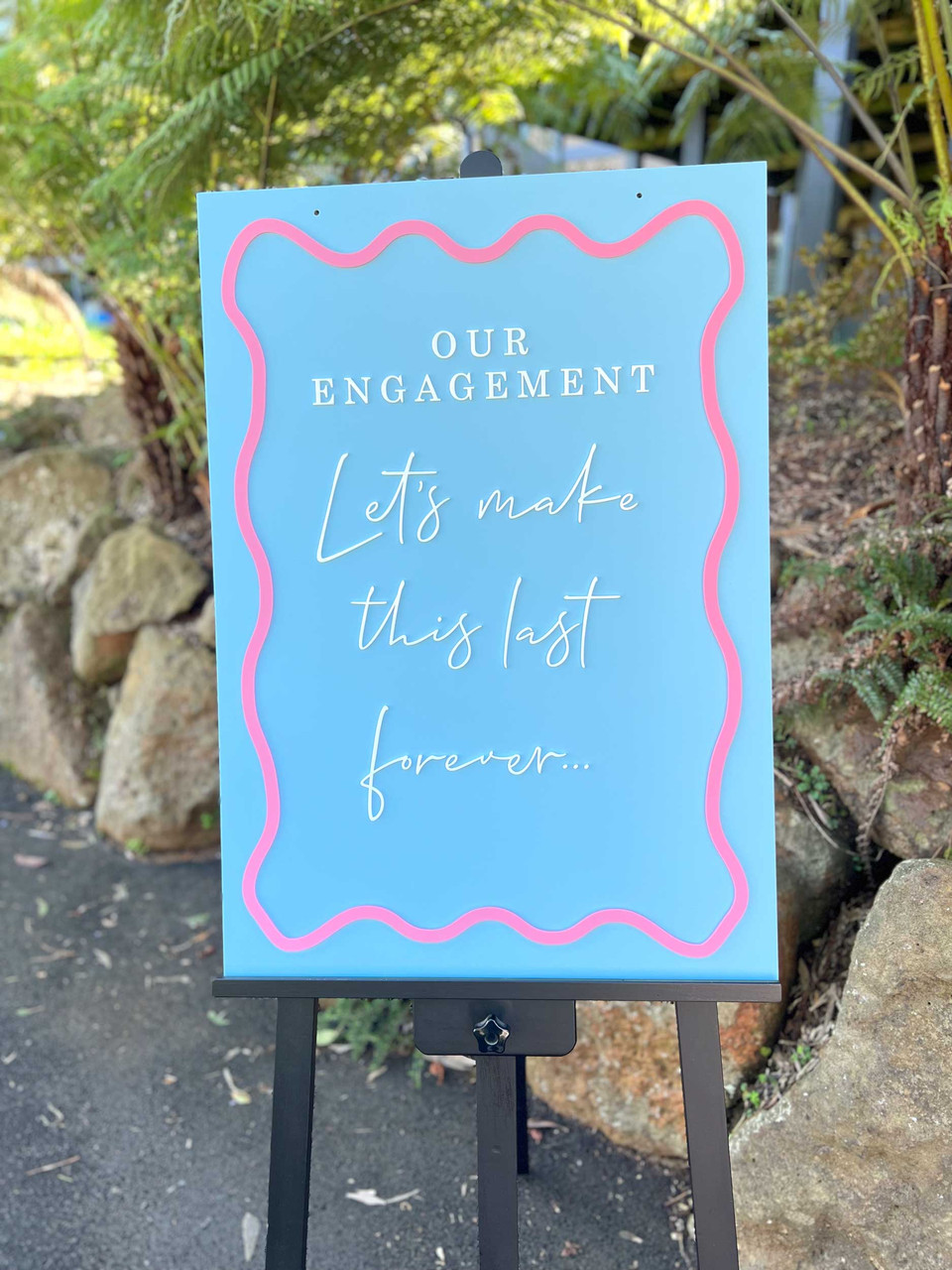 Custom Wavy Internal Border Sign for Engagements and Events ...