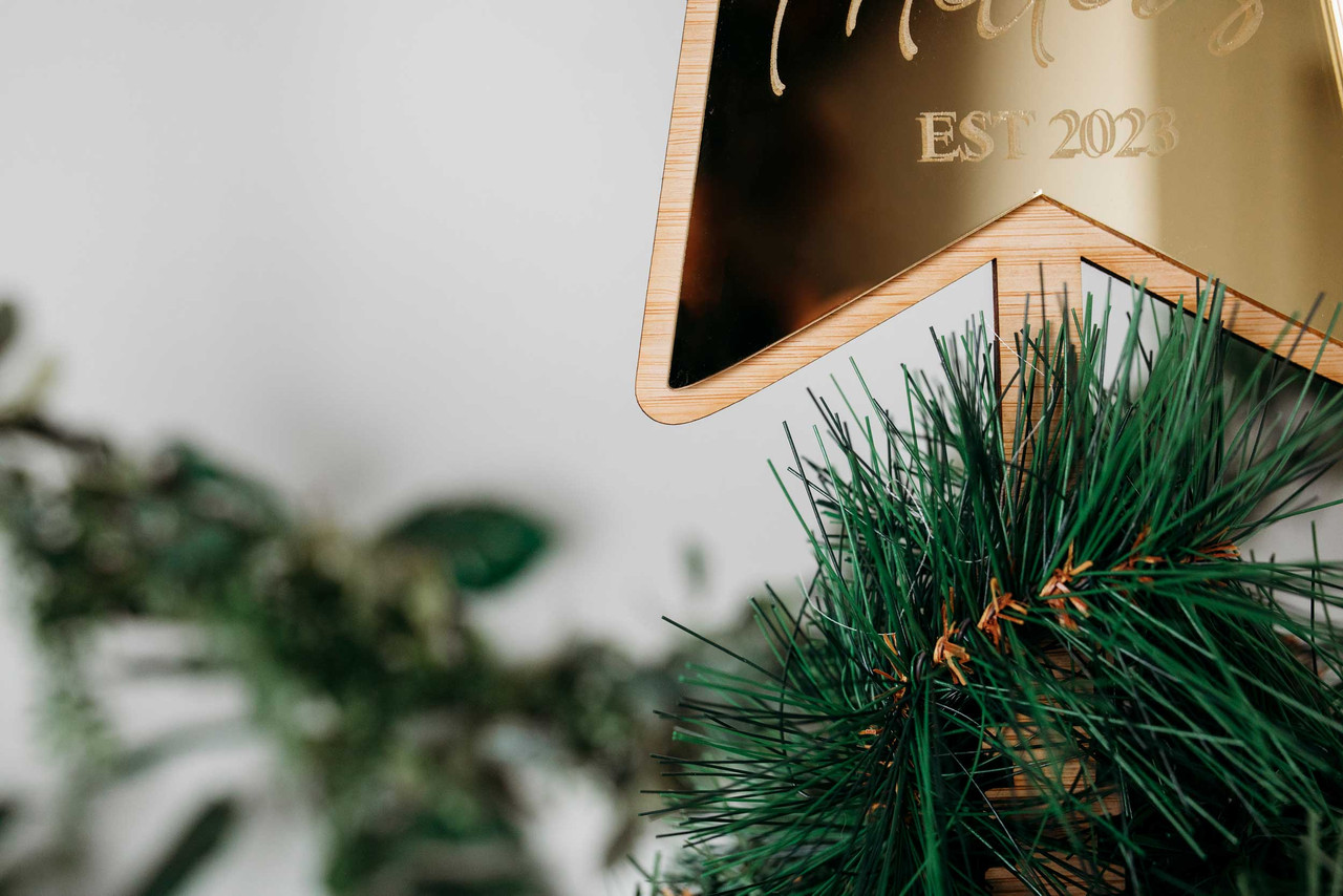 Personalised Family Christmas Tree Star Topper