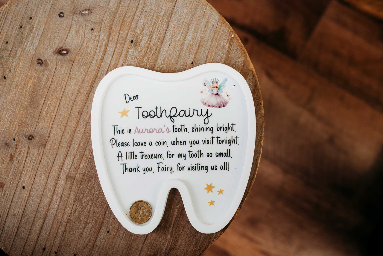 Personalized Tooth Fairy Tray and Door Hanger Set