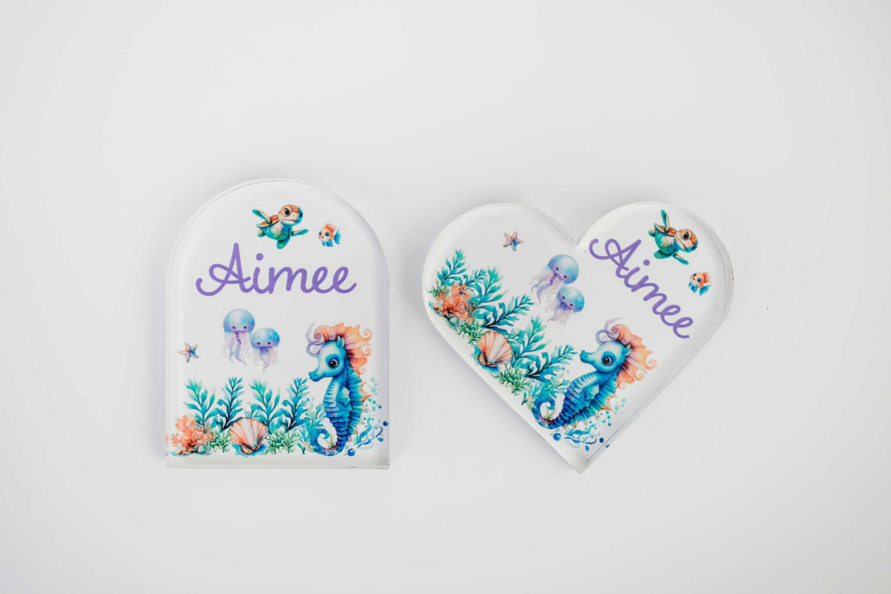 Under the Sea Personalised Acrylic Block - Ideal for Nursery Decor