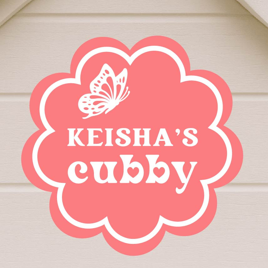 Personalised Flower Cubby House Sign | Double Layered Custom Name Plaque