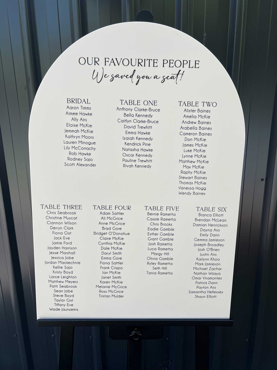Wedding Seating Chart Arch Sign | A1 Size Guest Guide