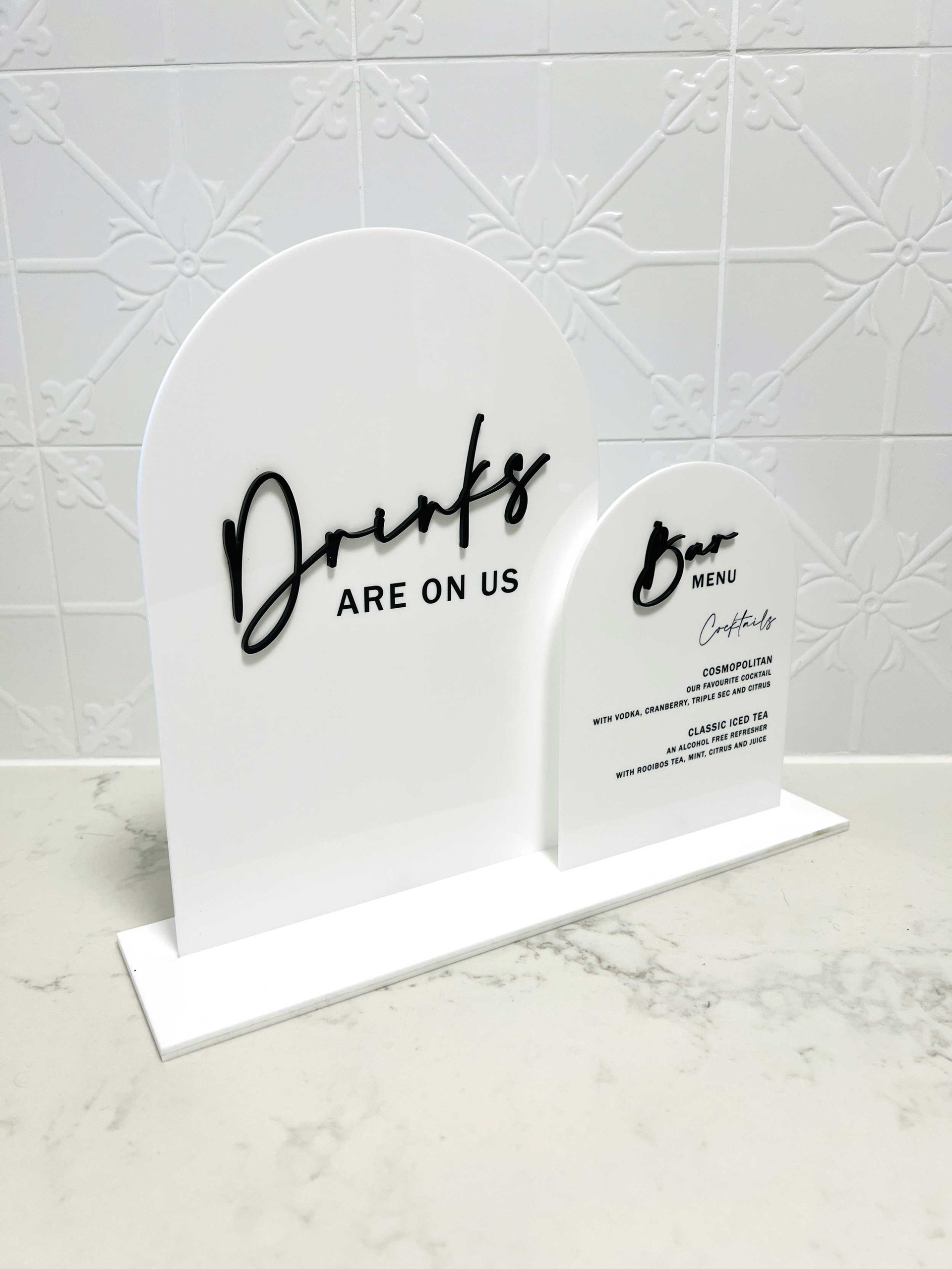 Personalised Double Arch Acrylic Sign – Versatile and Stylish