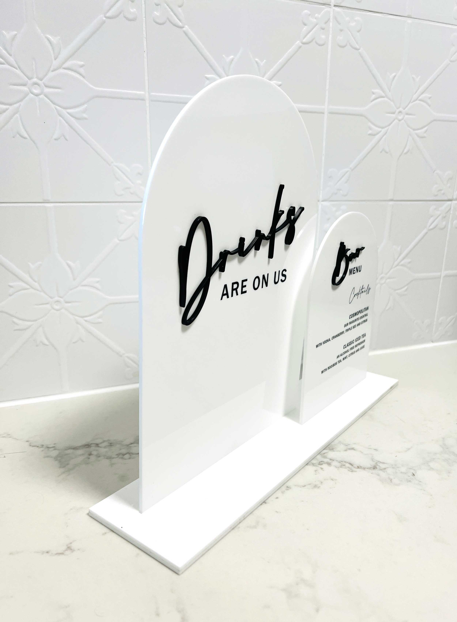 Personalised Double Arch Acrylic Sign – Versatile and Stylish