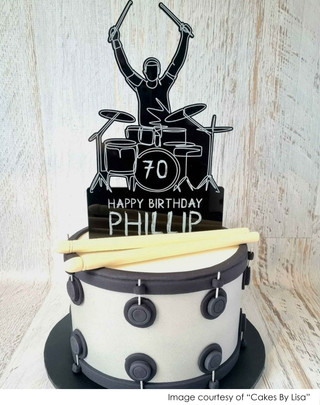 Birthday Cake Topper - Drummer Custom Years
