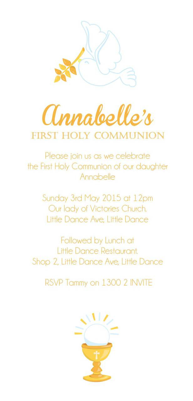 Buy Personalised Holy Communion Invitations | Order Custom First ...