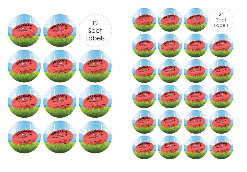 Custom Football Party Stickers & Personalised AFL Labels | Little Dance