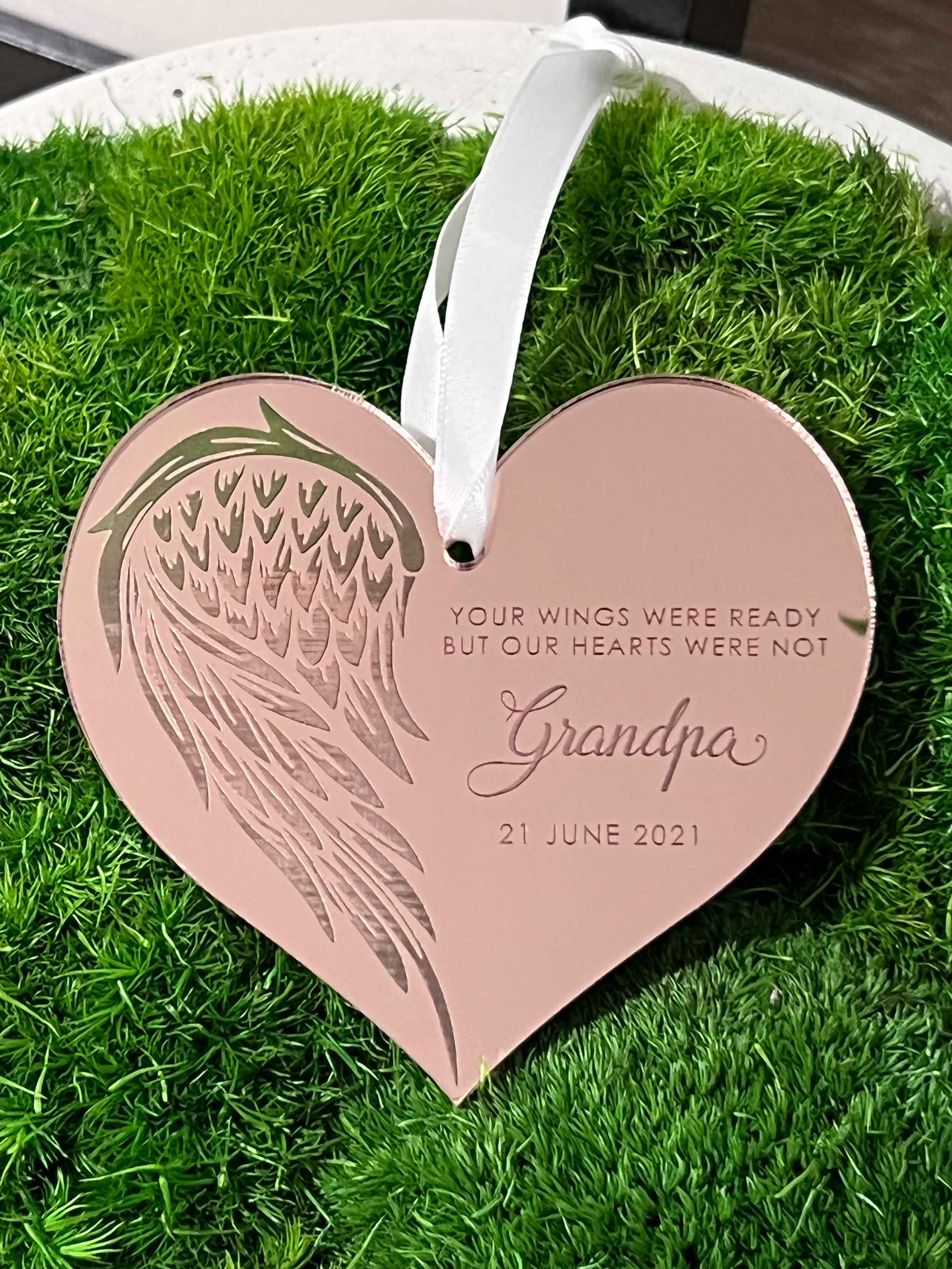 Personalised Engraved Angel Heart Christmas Decorations: Cherished ...