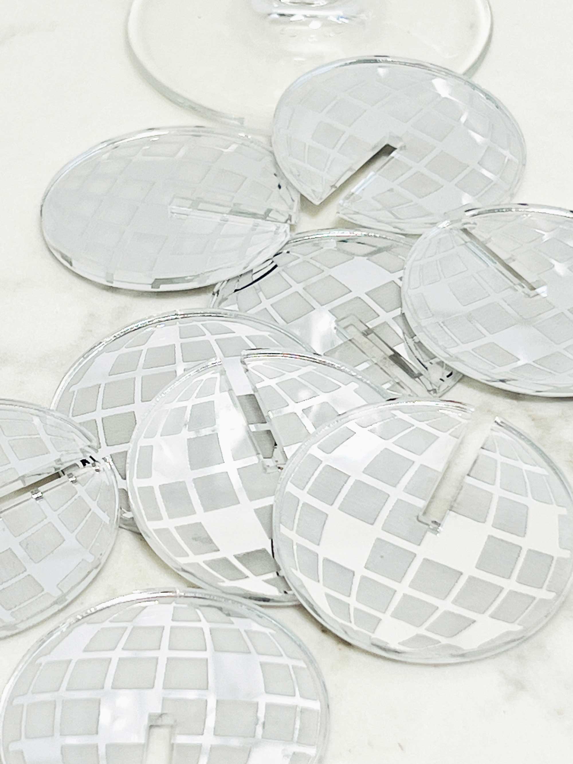 Disco Ball Drink Tags | Mirrored Acrylic Party Favors