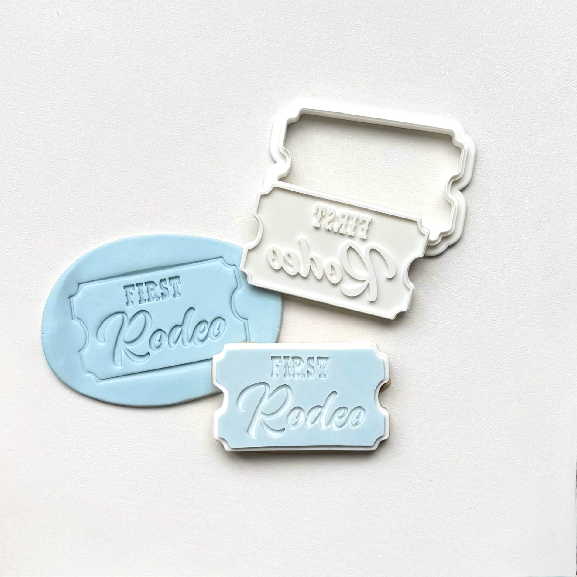 First Rodeo Ticket Cookie Stamp – Western Party Cookie Tool