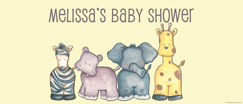 Buy personalised baby shower banners online - Baby Safari Animals theme ...