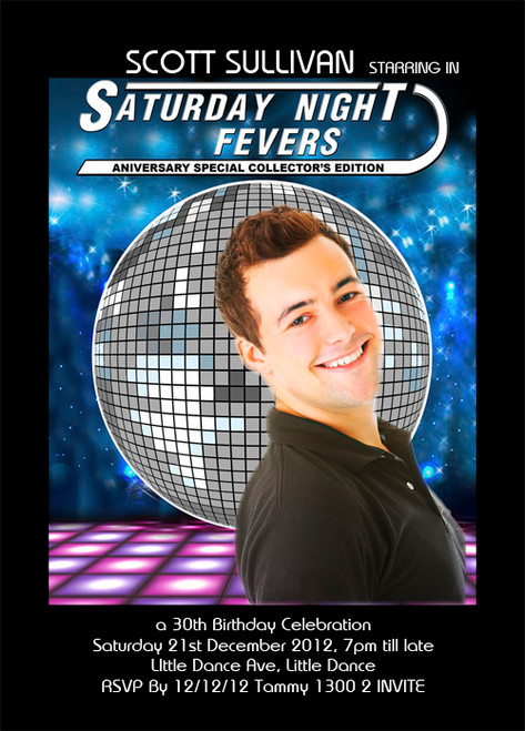 Saturday Night Fever Themed Party Invitations - Printable Saturday ...