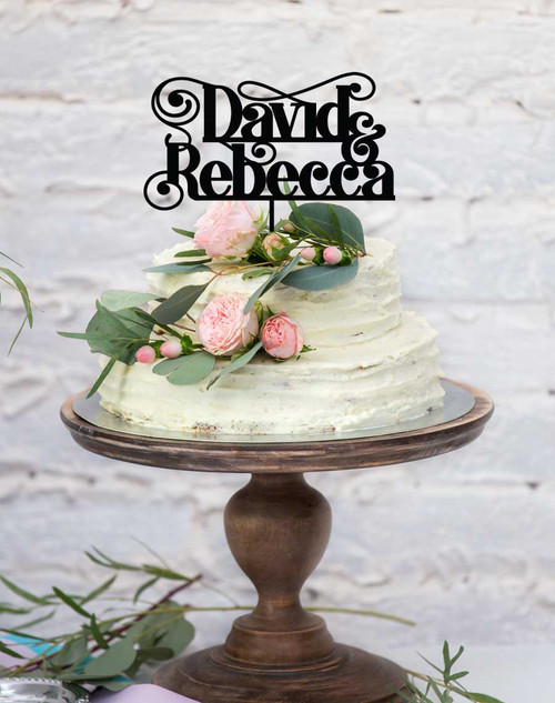 Custom First Names Wedding Cake Topper - Two First Names Wedding or ...