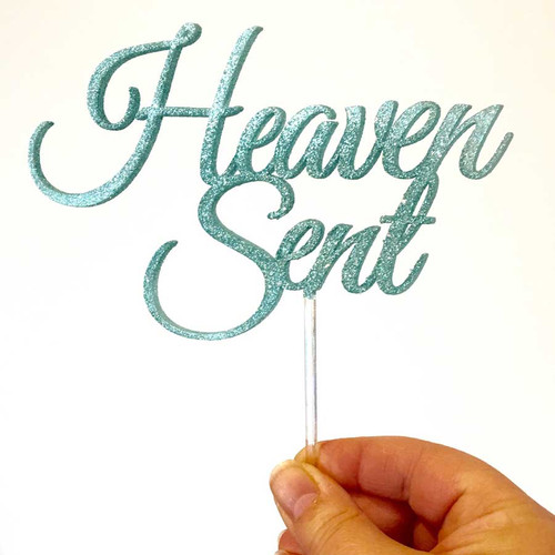 Laser Cut Baby Shower cake topper - "Heaven Sent" Cake Decoration ...