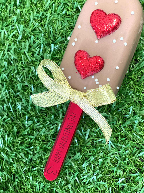 Personalised Valentines Day Acrylic Cake Popsicle Sticks