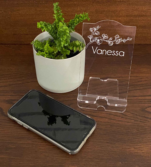 Cherry Blossom Personalised Phone Stand | Custom Sakura Phone Holder ...