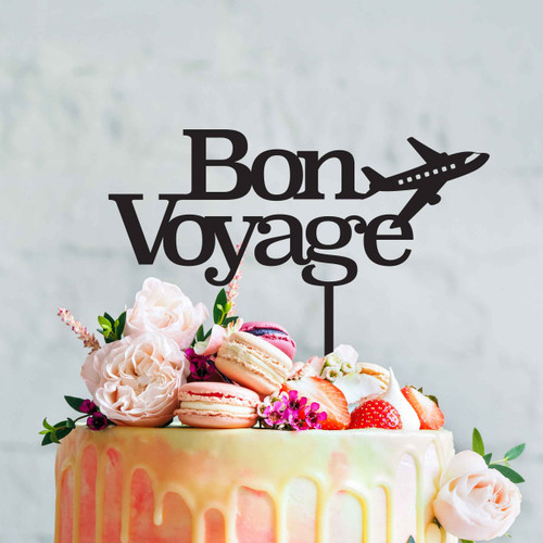 Bon Voyage Cake Topper with Aeroplane