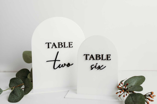 Table Signage - 3D Arch Table Numbers